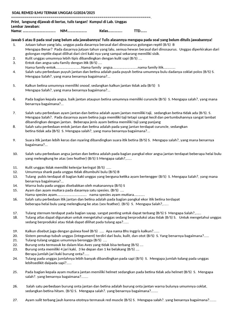 Soal REMED ITU GJ2024-2025 | PDF