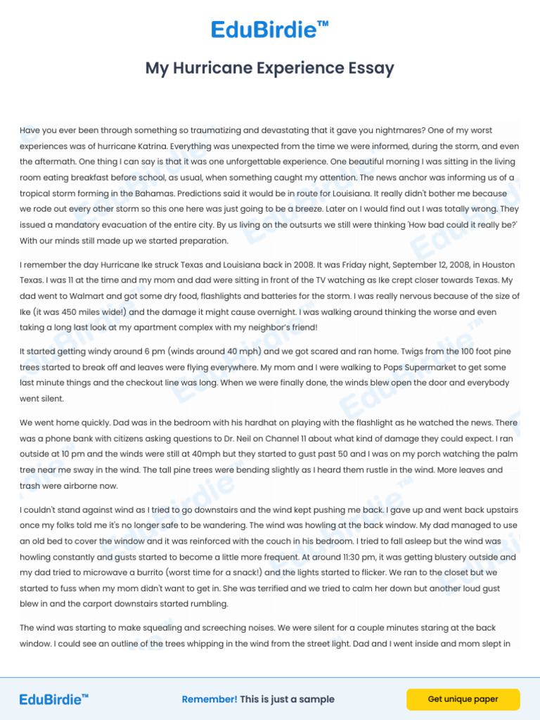 My Hurricane Experience Essay-1 240419 094230 | PDF | Atlantic ...