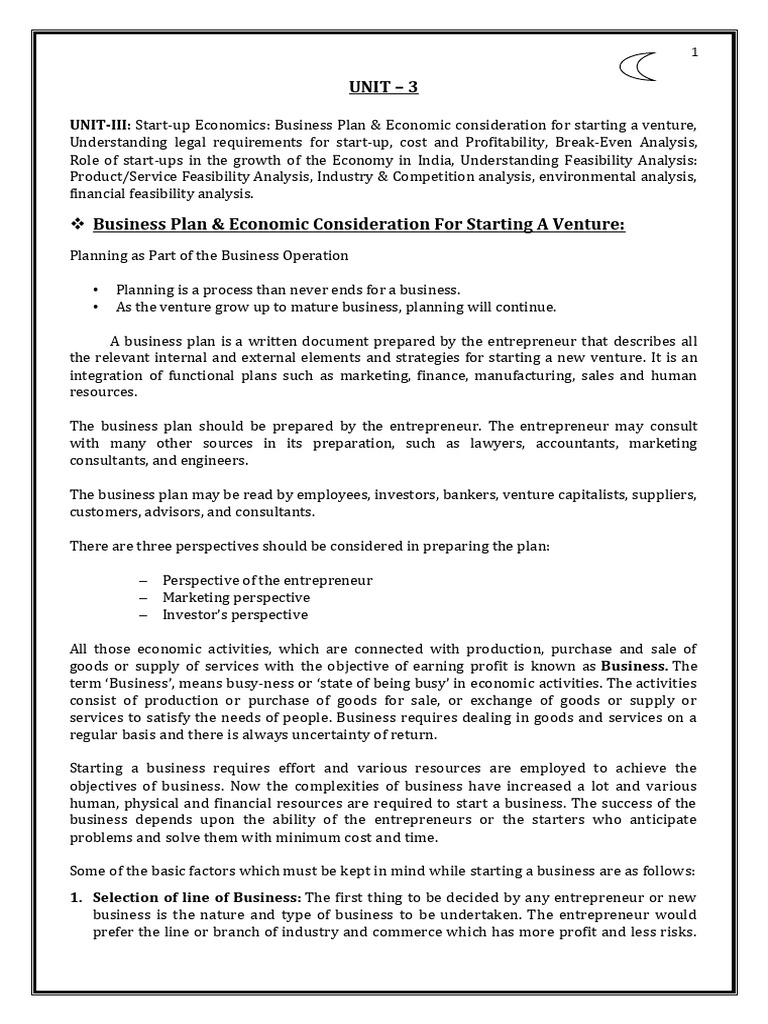Ie Unit-3 | PDF | Entrepreneurship | Feasibility Study