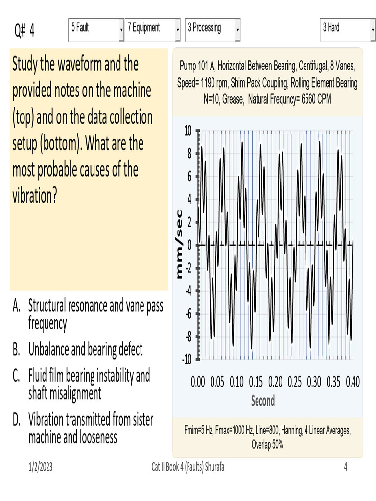 Vibration Analysis Cat II III Waveform Practice Certification | PDF