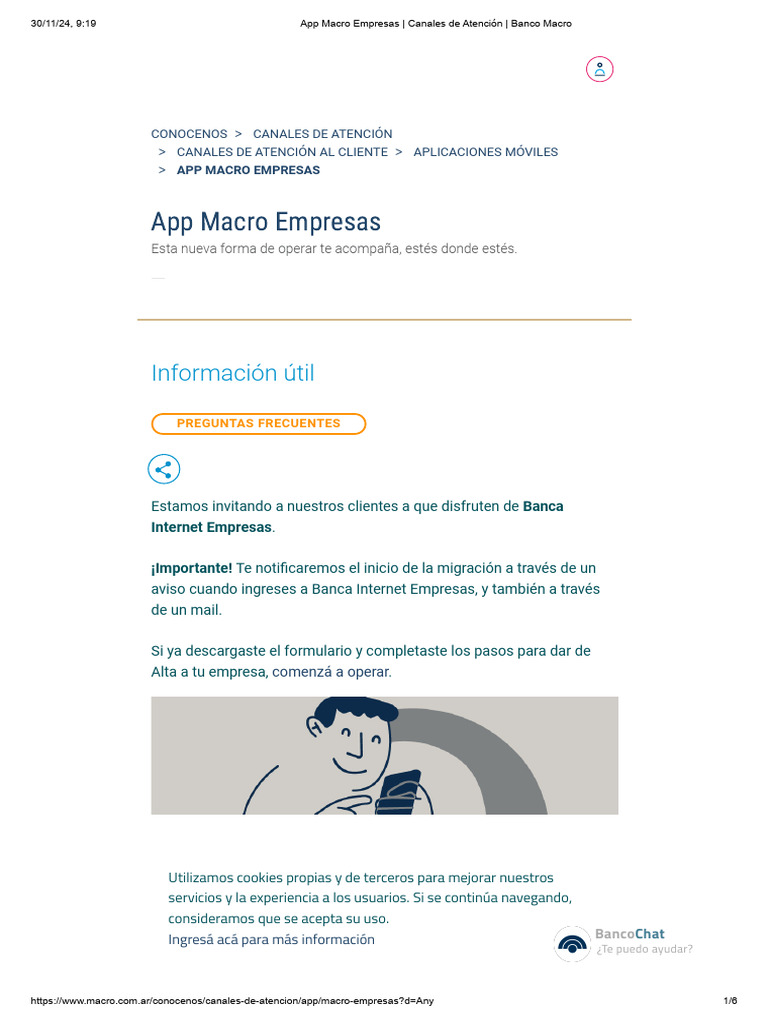 App Macro Empresas - Canales de Atención - Banco Macro | PDF ...