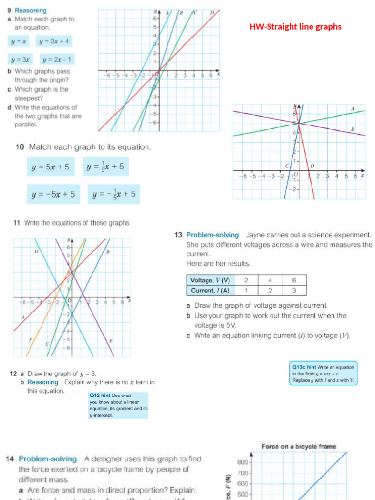 Straight Line Graphs | PDF