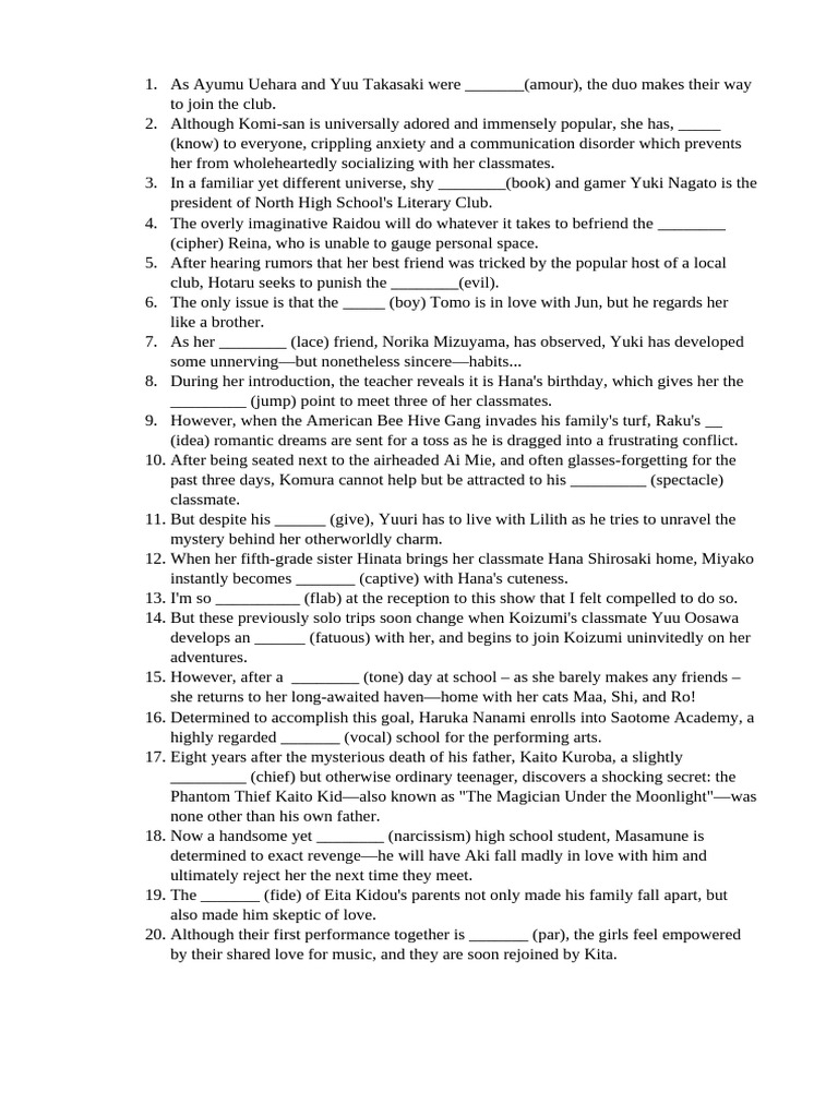 Word Form Ez 1 | PDF