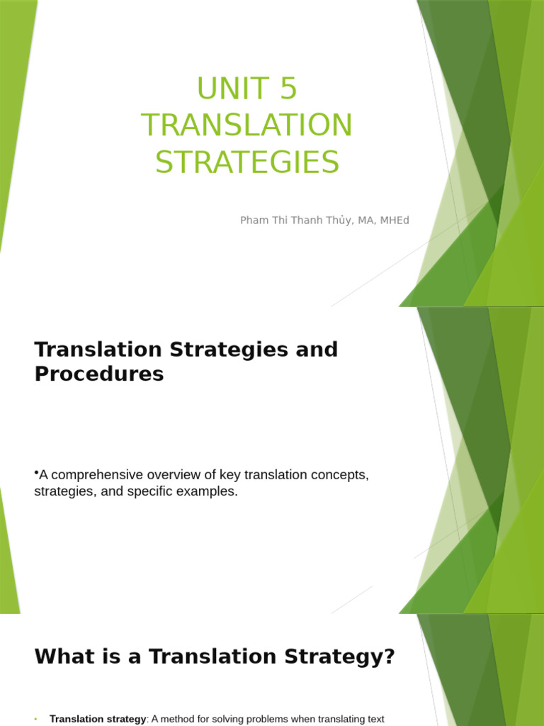 Unit 5 - Translation Strategies | PDF | Translations | Word