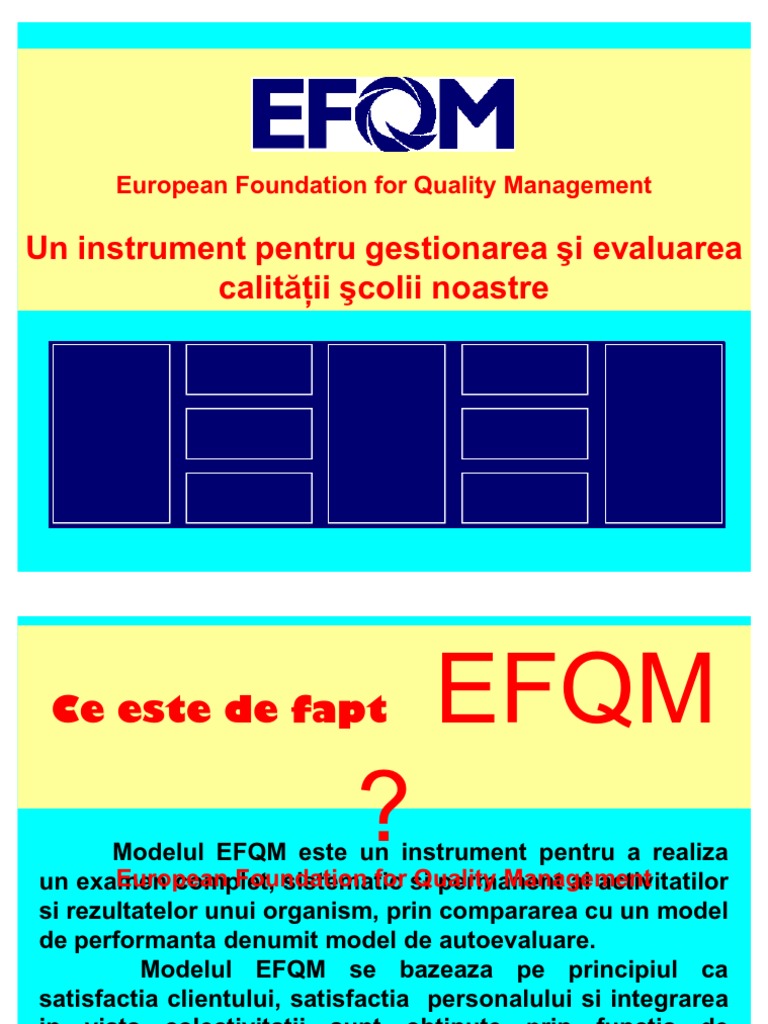 Modelul EFQM (Propunere de Aplicare) | PDF