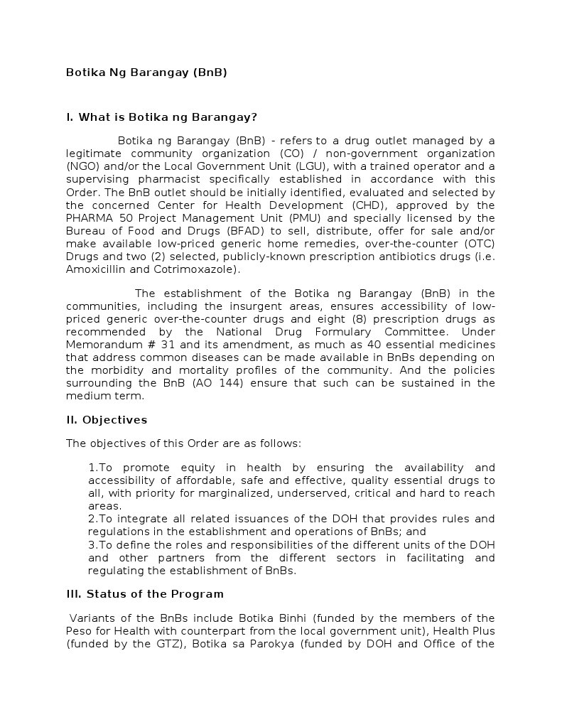 Botika NG Barangay | PDF | Over The Counter Drug | Pharmaceutical Drug