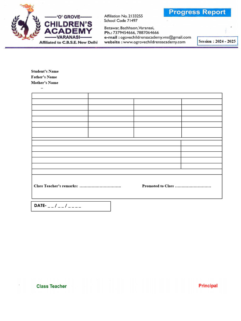 Class 12th CBSE Report Card Summary | PDF