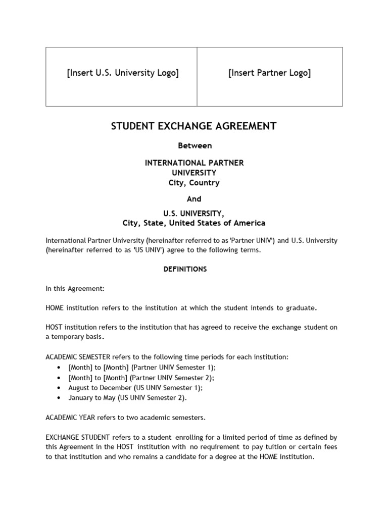 Student Exchange Agreement Overview | PDF | Legal Liability | Insurance