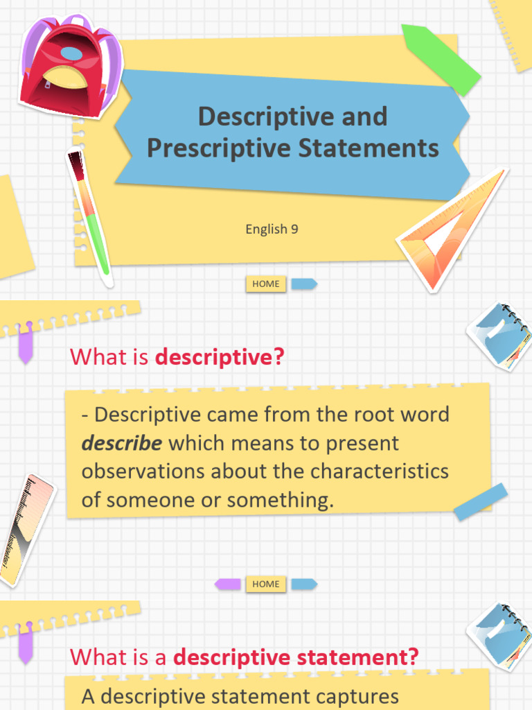 Descriptive and Prescriptive Statements | PDF
