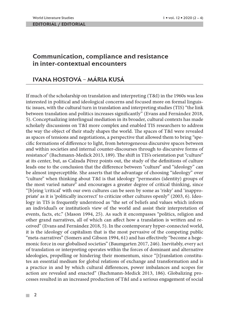 Communication Compliance and Resistance | PDF | Translations | Liberal ...
