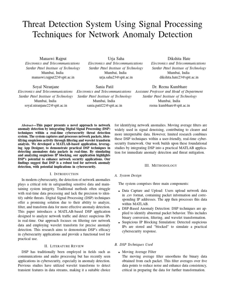 IEEE Conference Template | PDF | Digital Signal Processing | Wavelet