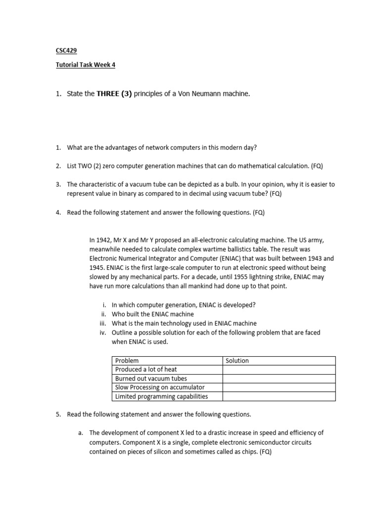 Tutorial Tasks Week 3 | PDF