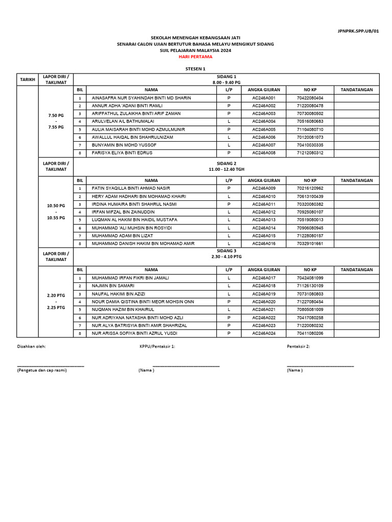 Borang - UBBM - SENARAI - CALON - MENGIKUT - SIDANG - BM - SPM - 2024 ...