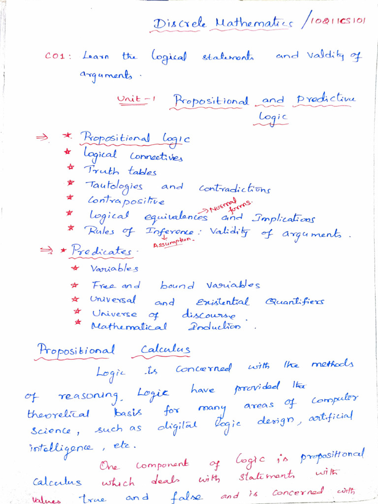 DM - Unit 1 (Part 1) | PDF | Metalogic | Syntax (Logic)