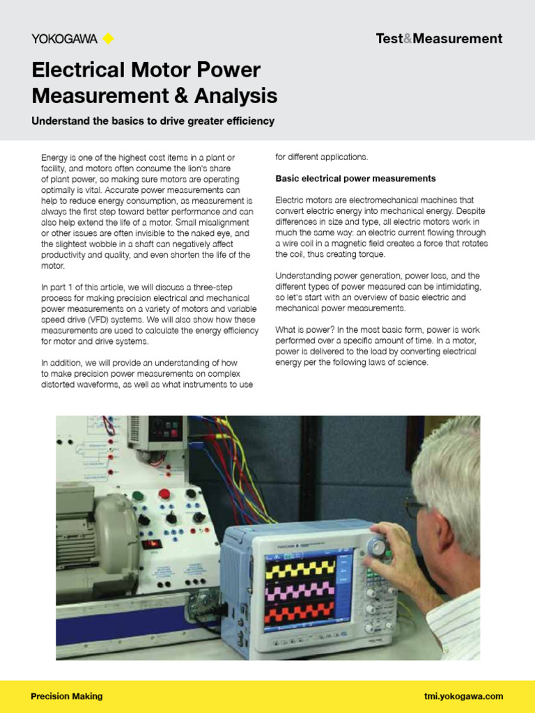 Optimizing Motor Power Efficiency Pdf Electric Power Power Physics