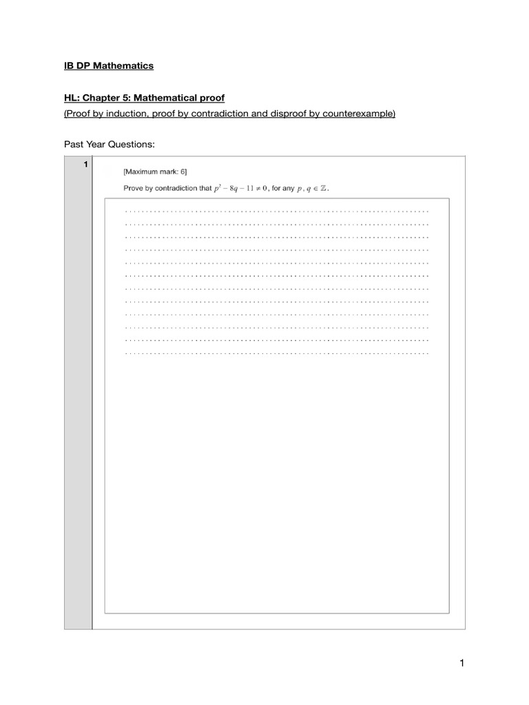 IB DP Math Mathematical Proof | PDF
