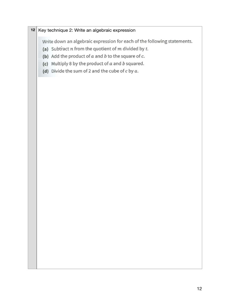 P6 Math Algebra (12-22) | PDF