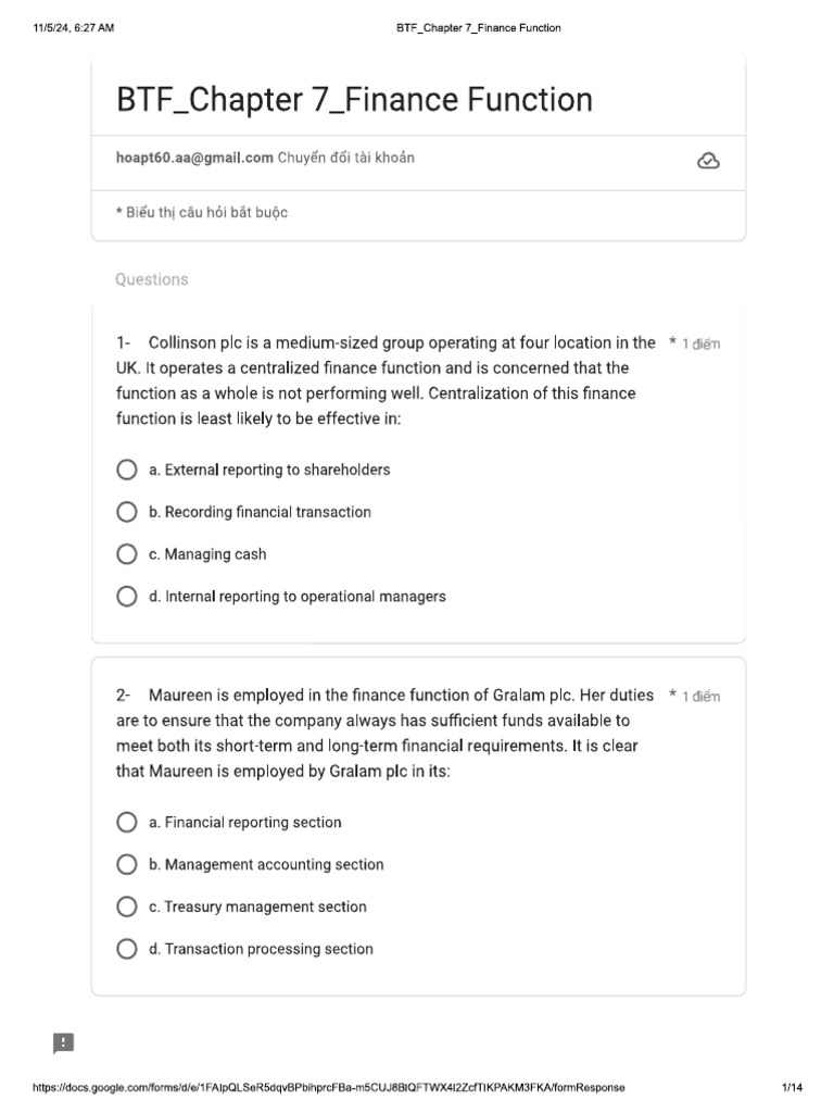 Google Form Chapter 7 BTF | PDF