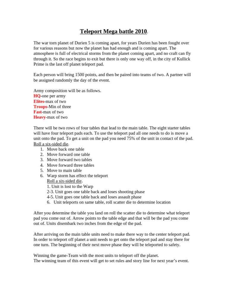 Teleport Mega Battle 2010 | PDF | Military Operations | Military