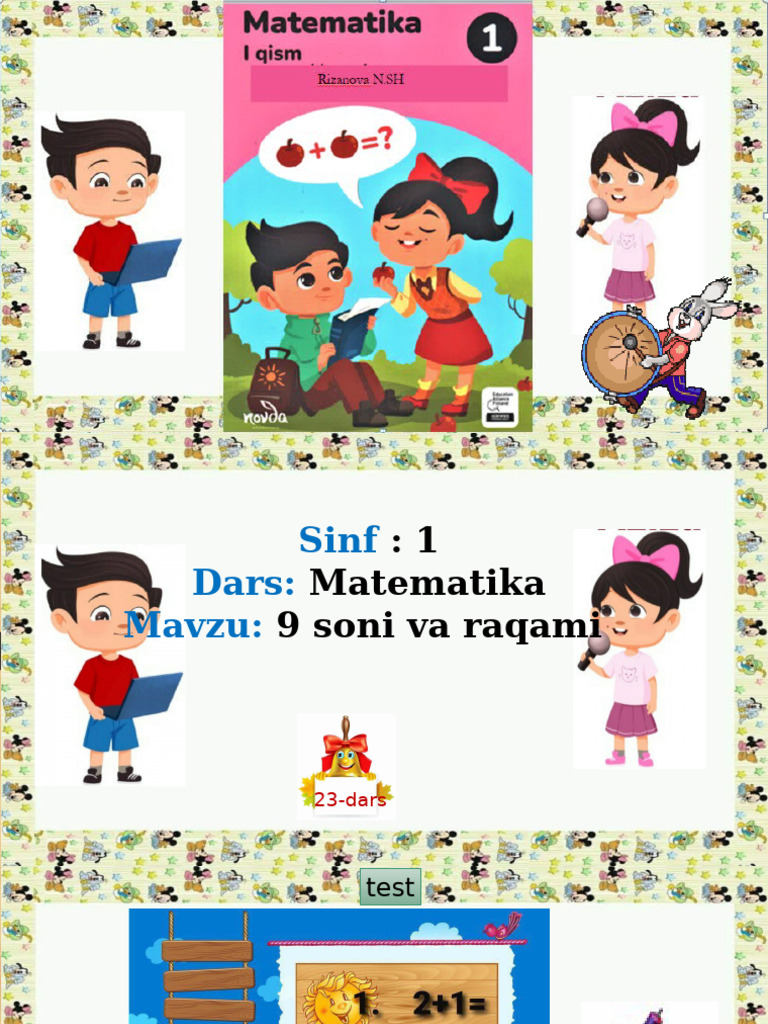 1-Sinf Matematika 24-Dars.9 Soni Va Raqami | PDF