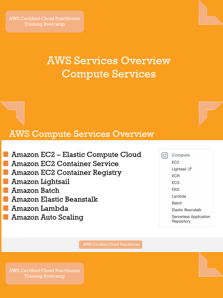 8.2 AWS Services Overview - Compute Services | PDF | Amazon Web Services | Cloud Computing