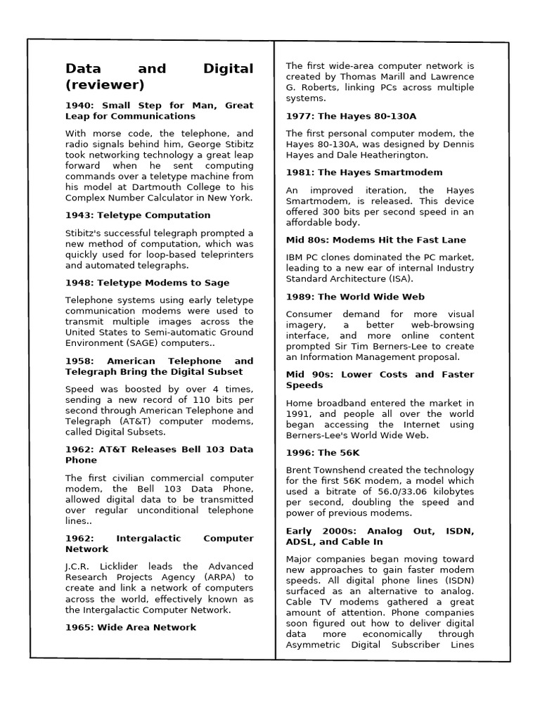 DATA AND DIGITAL Reviewer | PDF | Transmission Medium | Sampling ...