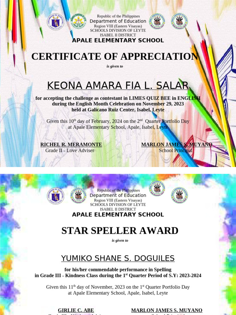 Character Traits Certificate | PDF