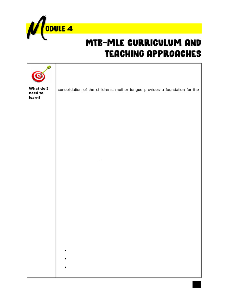Module 4 in Mother Tongue - 090900 | PDF | Second Language | Learning