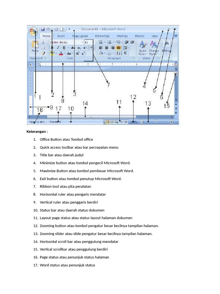 Komponen Utama Microsoft Word | PDF