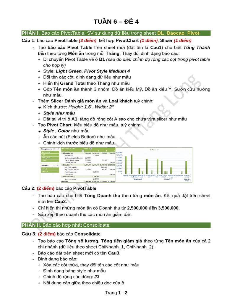 Tuan6 De4 Yeucau | PDF