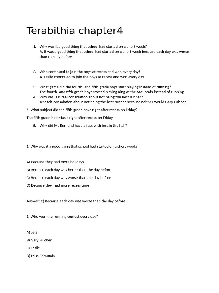 Terabithia Chapter4 | PDF