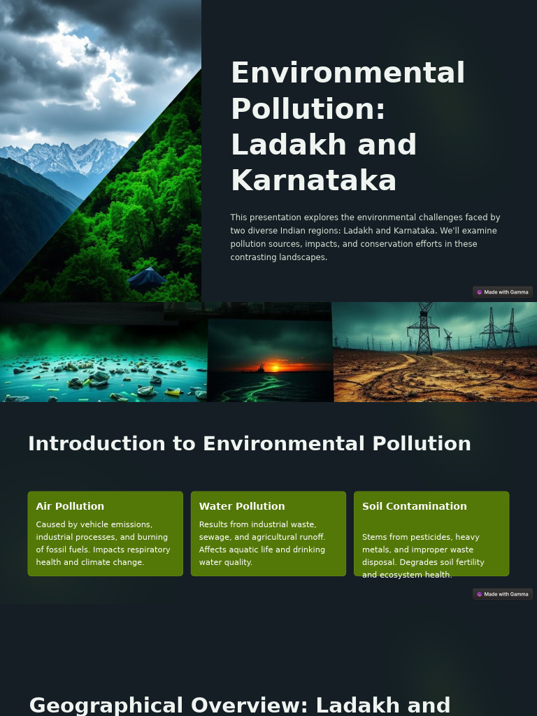 Pollution in Ladakh & Karnataka | PDF | Water Pollution | Pollution
