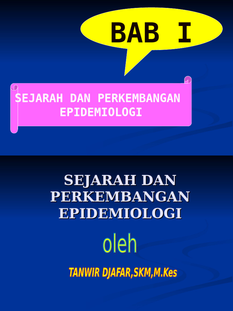 Bab. I Sejarah N Konsep Epid | PDF