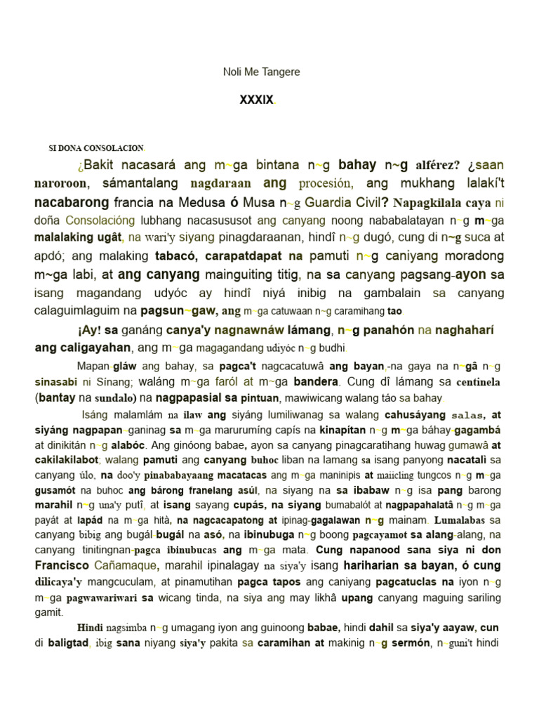 Noli Me Tangere - Kab 39 - Doña Consolacion | PDF