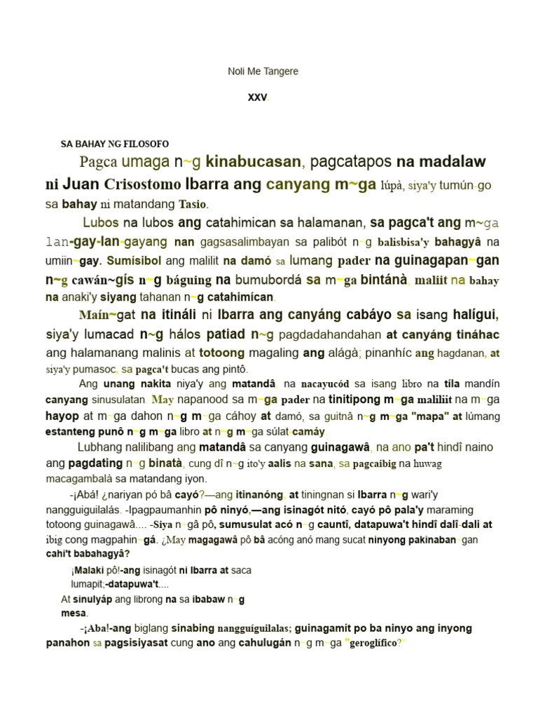 Noli Me Tangere - Kab 25 - Sa Bahay NG Filosopo | PDF