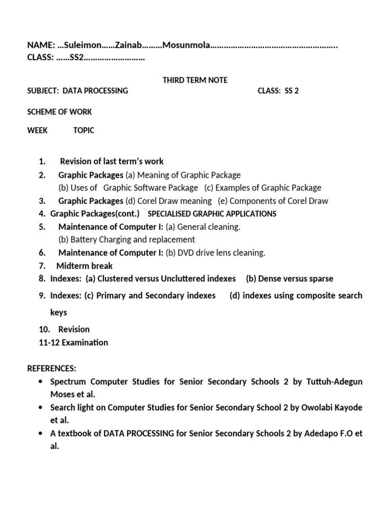 SS2 Data Processing Guide | PDF | Database Index | Graphics
