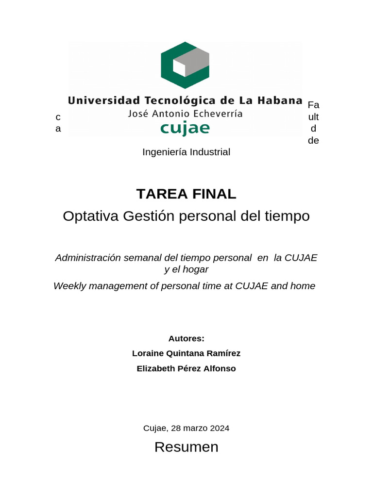 Tarea Final Optativa (Segunda Versión) | PDF | Tecnologías de la ...