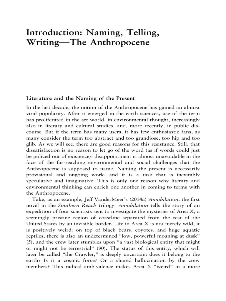 Vermeulen, Naming, Telling, Writing-The Anthropocene | PDF | Earth Sciences