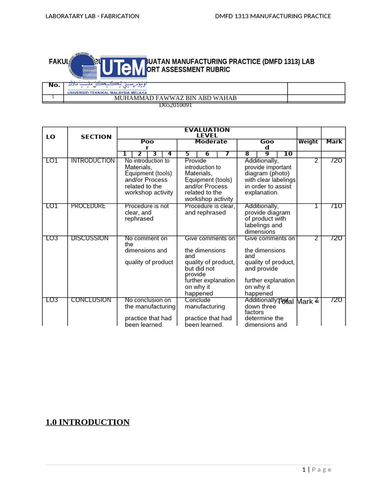 Fabrication Lab Report | PDF | Sheet Metal | Metal Fabrication