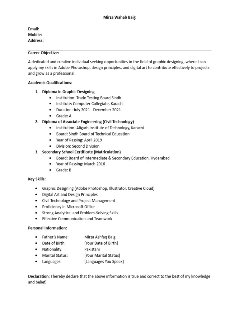 Mirza Wahab Baig | PDF