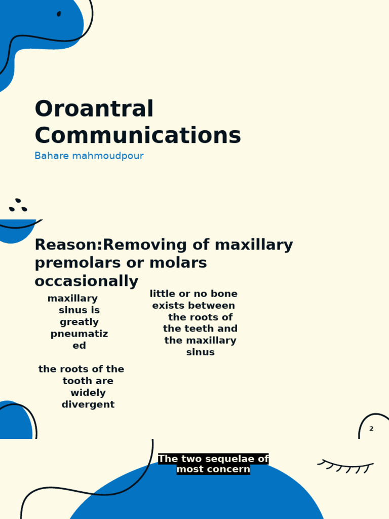Oroantral Communication Management | PDF | Medical Specialties ...