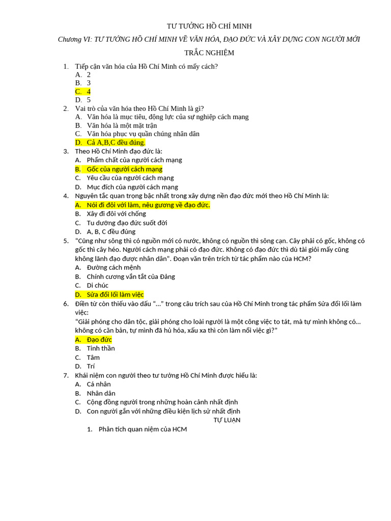 Tư Tư NG H Chí Minh | PDF