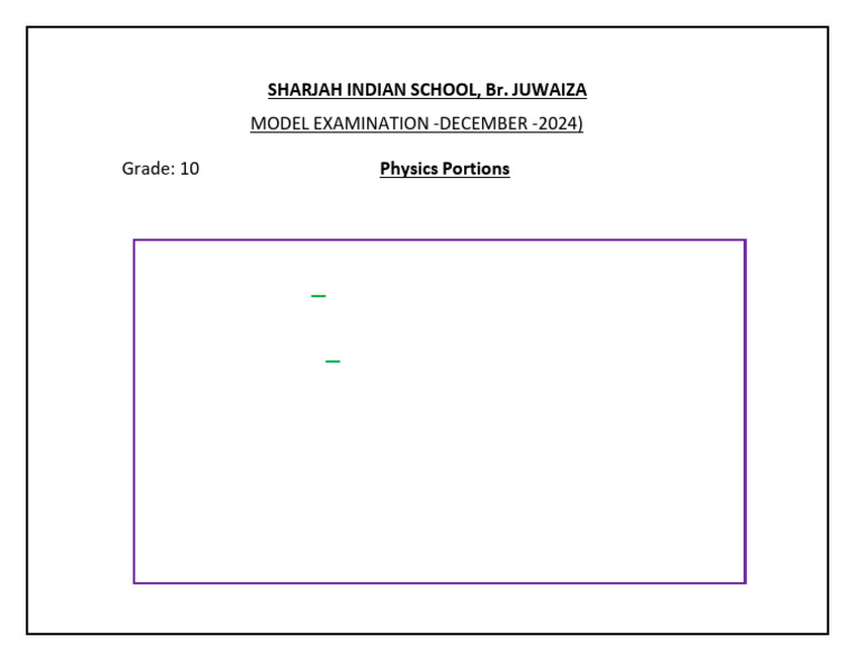 Grade 10 Physics Model Exam Portions-2024-25 | PDF