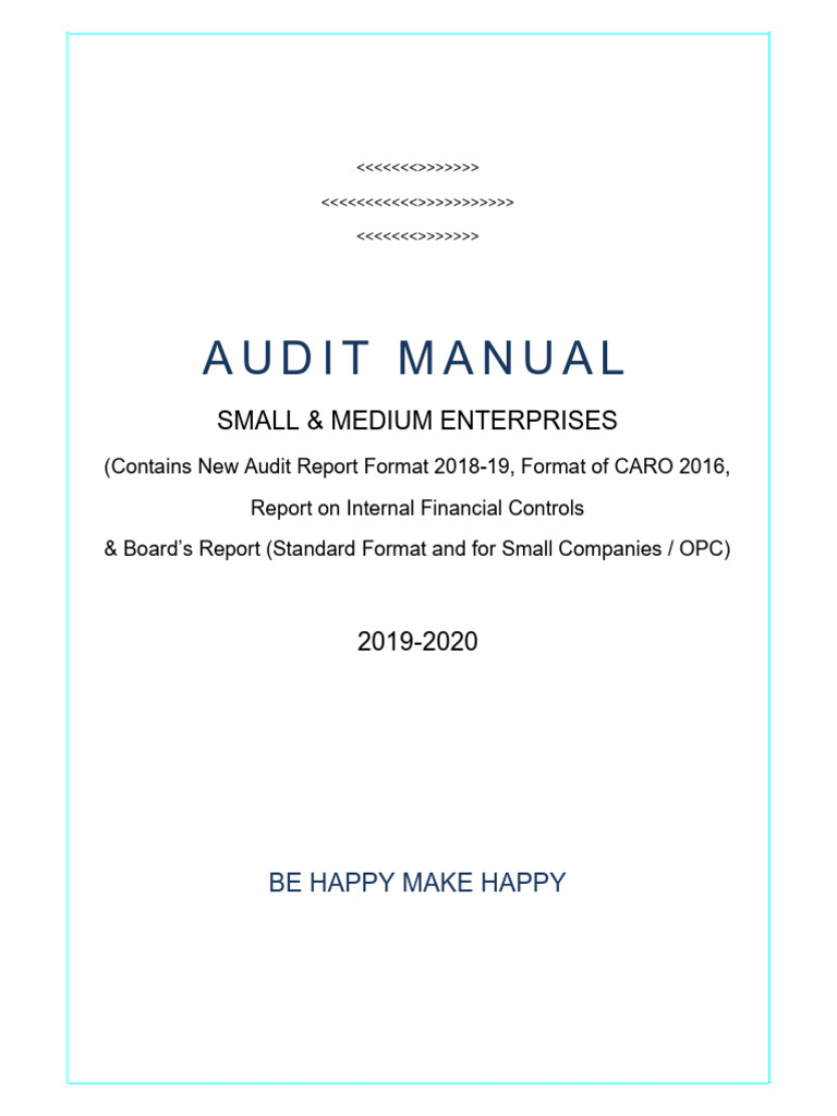 Audit Manual-Sme-19-20 | PDF | Lease | Financial Statement