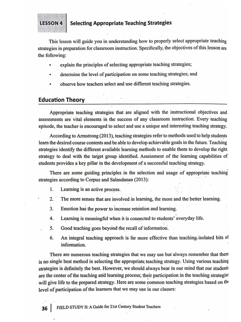 Selecting Appropriate Teaching Strategies | PDF