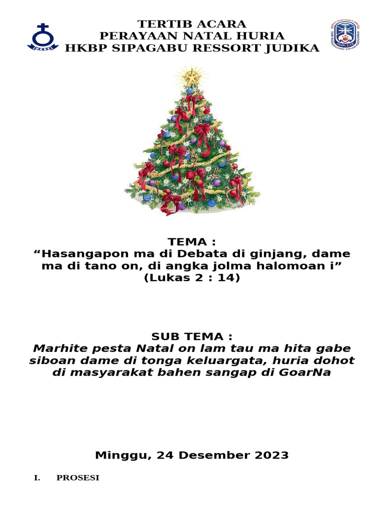 Tertib Acara Perayaan Natal HKBP Sipagabu | PDF