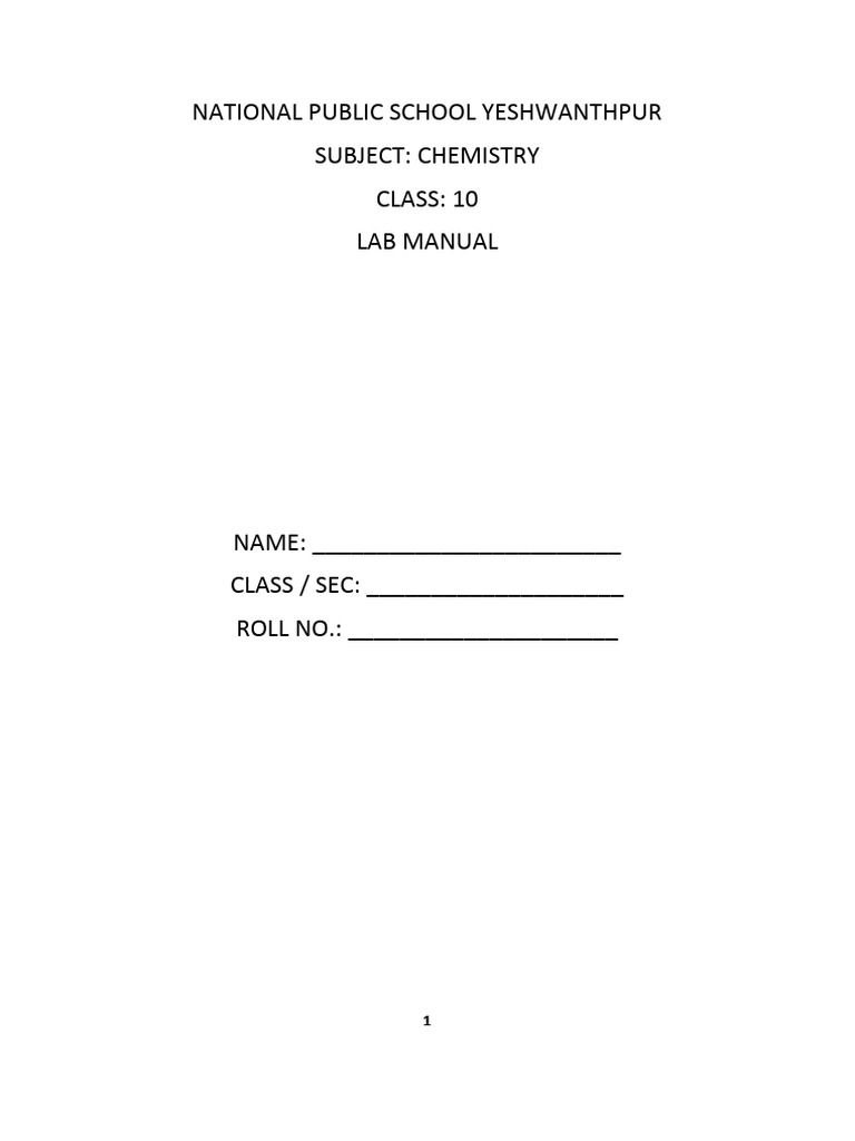 655089241class 10 Chemistry Experiments | PDF | Ph | Acid