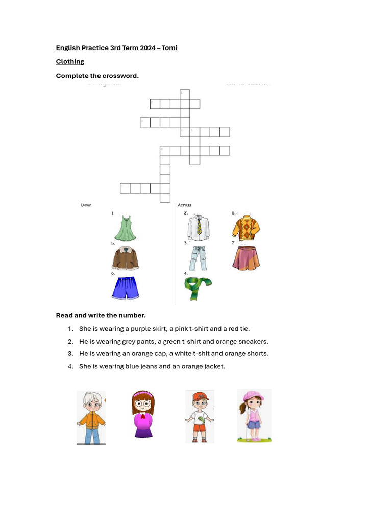 English Clothing & Grammar Activities | PDF | Fashion | Clothing