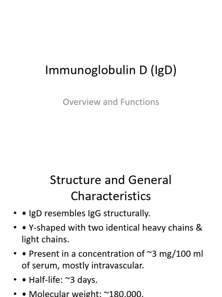 Immunoglobulin D (Igd) : Overview and Functions | PDF