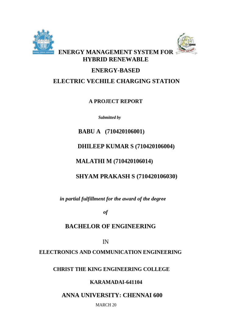 Energy Management System For Hybrid Renewable Energy Based Electric ...